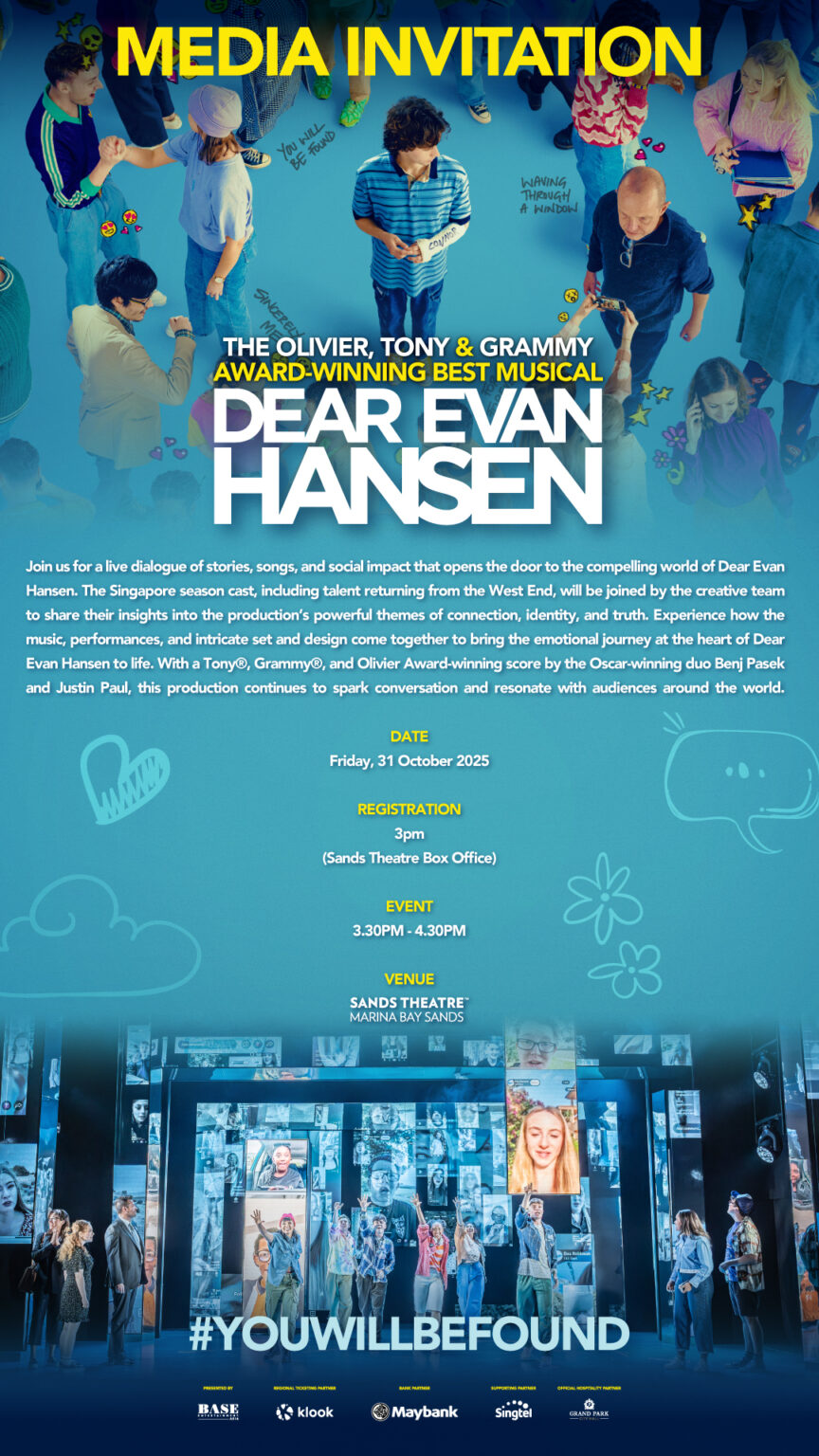 Dear Evan Hansen Media Invite - Base Entertainment Asia